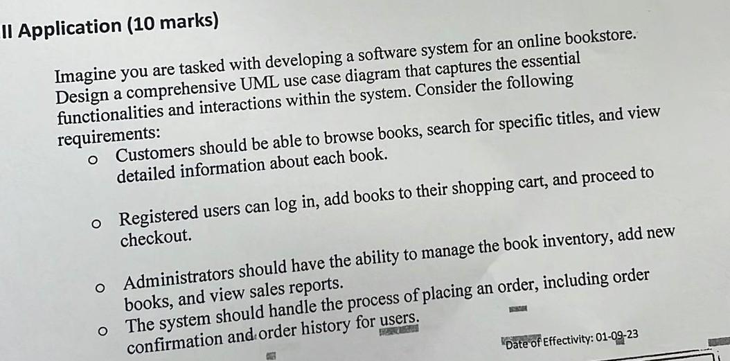 Solved pplication (10 marks) Imagine you are tasked with | Chegg.com
