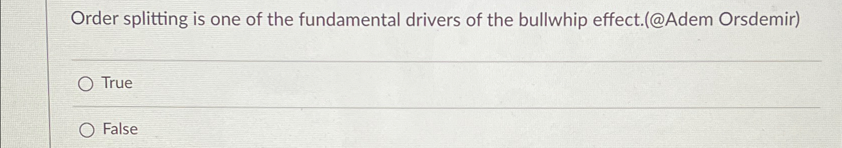 Solved Order splitting is one of the fundamental drivers of | Chegg.com