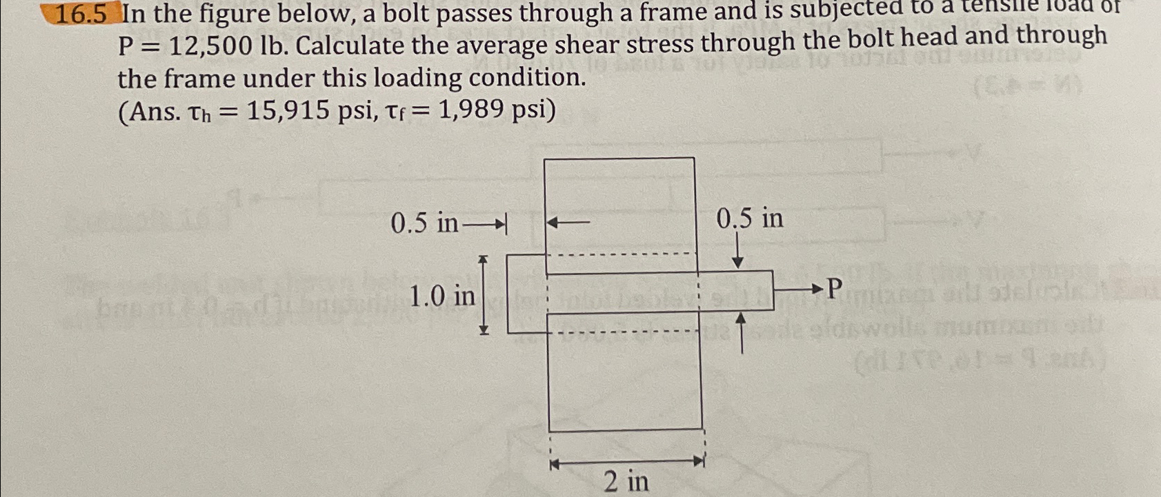Solved 16.5 ﻿In the figure below, a bolt passes through a | Chegg.com