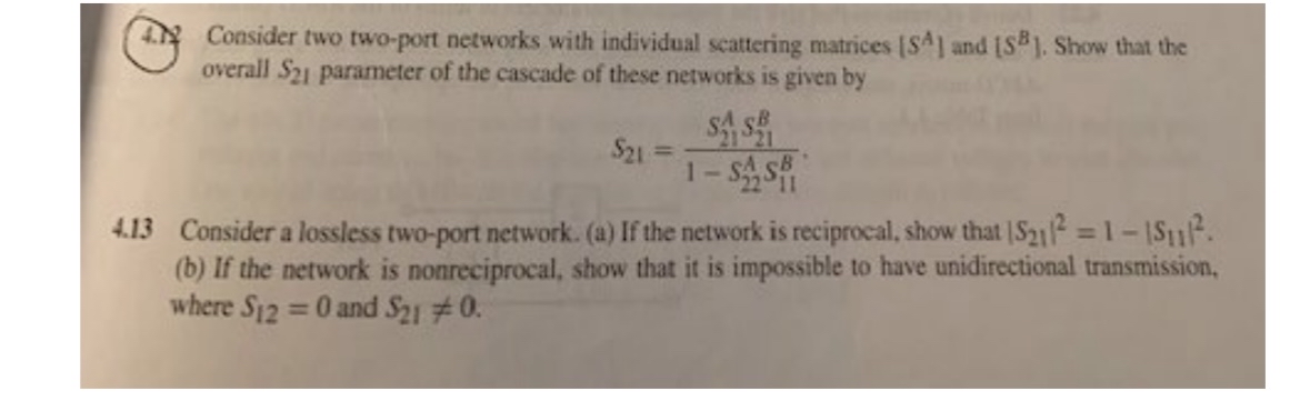 Solved 7 ﻿Consider two two-port networks with individual | Chegg.com