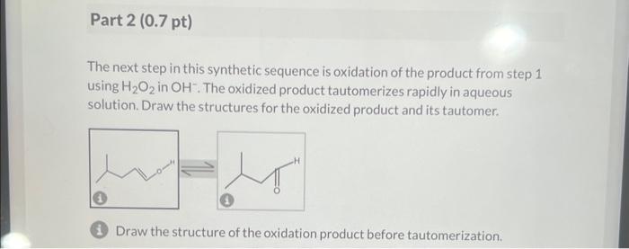 The next step in this synthetic sequence is oxidation | Chegg.com