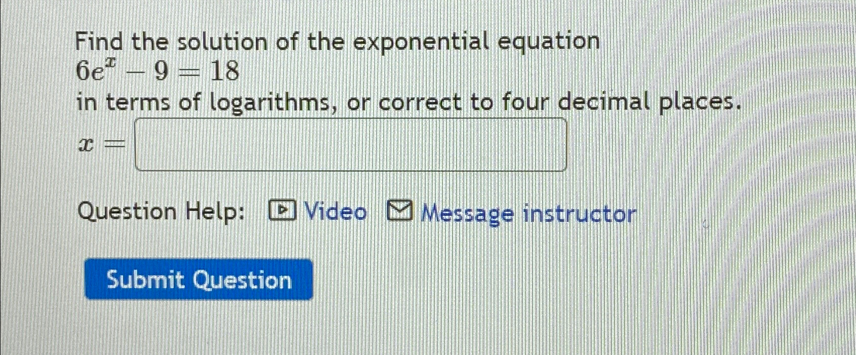 Solved Find the solution of the exponential | Chegg.com