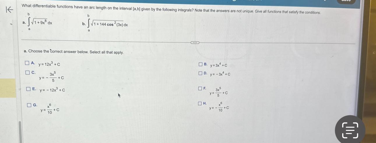 Solved What differentiable functions have an arc length on | Chegg.com