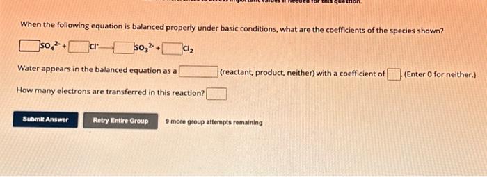 Solved When the following equation is balanced properly | Chegg.com