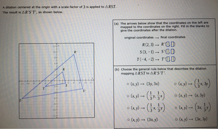 Solved A dilation centered at the origin with a scale factor | Chegg.com