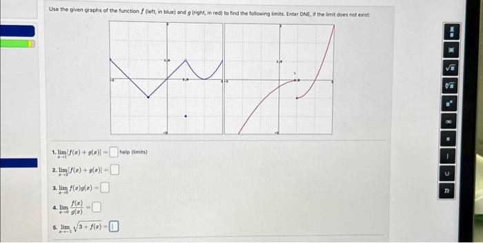 Solved Use the given graphs of the function f (left, in | Chegg.com
