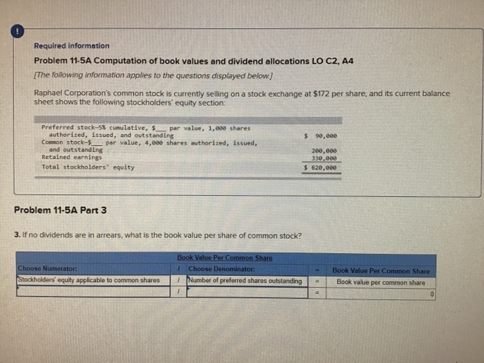 Solved Required information Problem 11-5A Computation of | Chegg.com