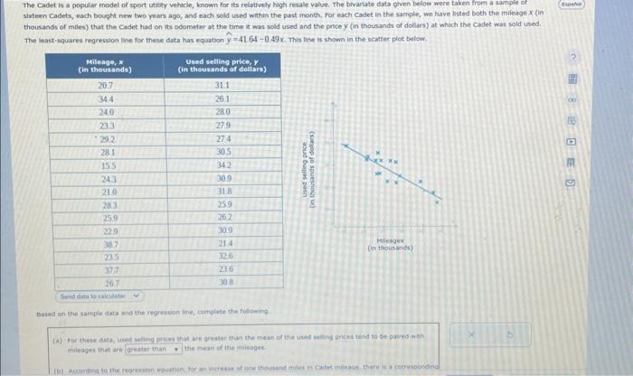 Solved The Cadet is a gopular model of sport utaly vehicie, | Chegg.com