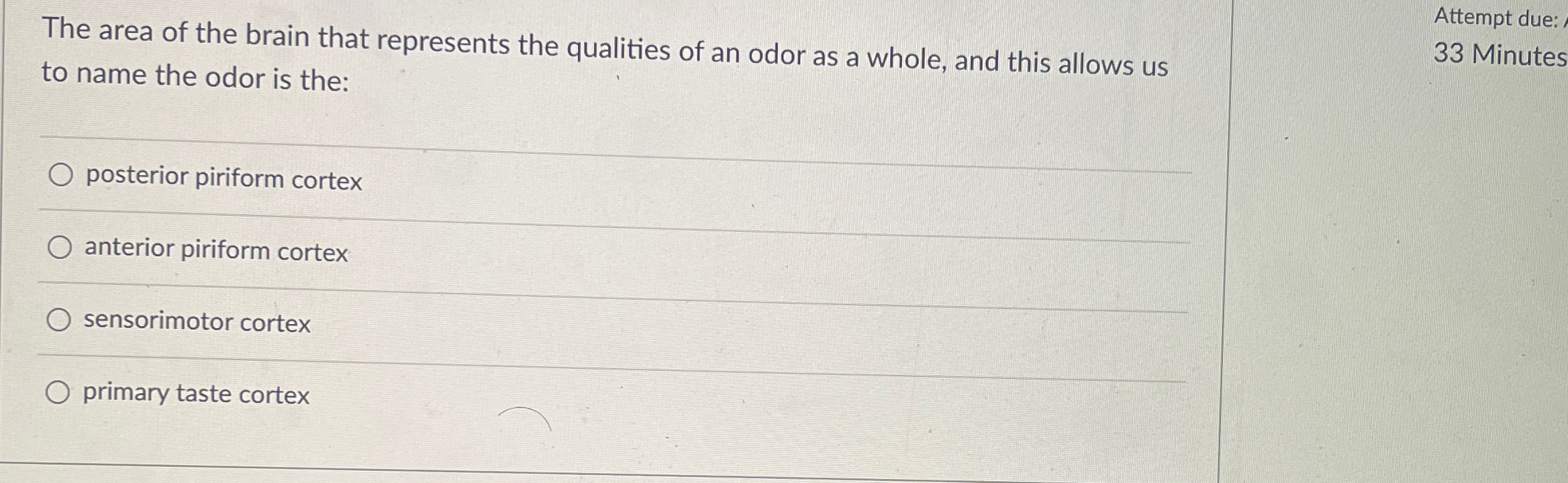 Solved The area of the brain that represents the qualities | Chegg.com