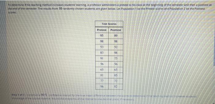 Solved To determine if his teaching method increases | Chegg.com