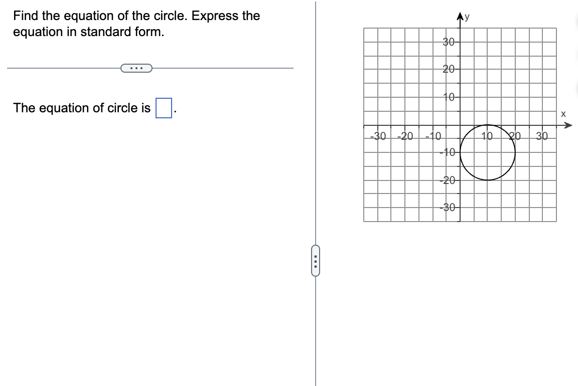 Solved Find the equation of the circle. Express theequation | Chegg.com