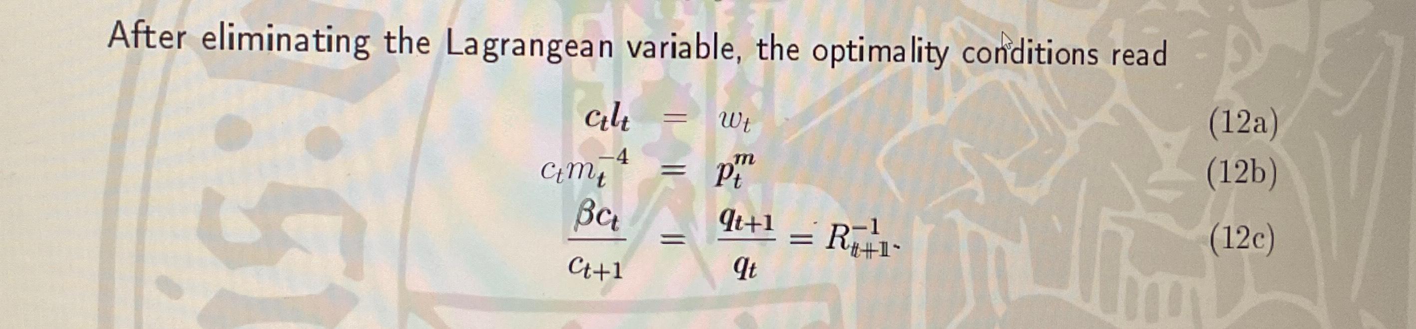 Solved 1c) ﻿Using (1), (8), ﻿and (12a), ﻿the equilibrium | Chegg.com