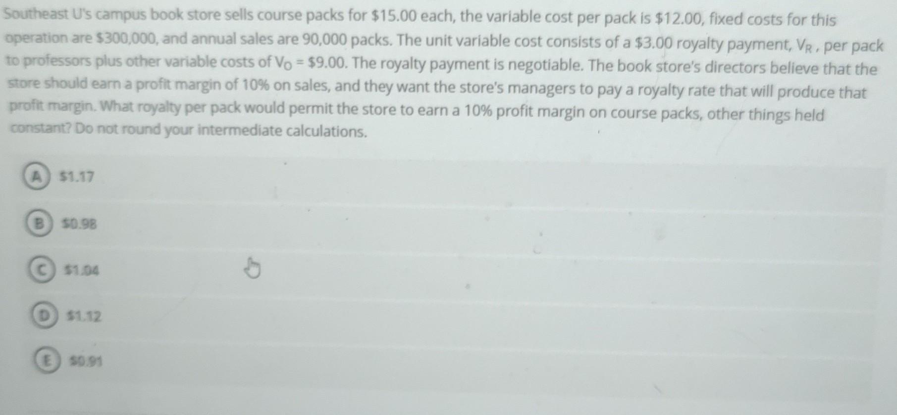 Southeast U's campus book store sells course packs | Chegg.com