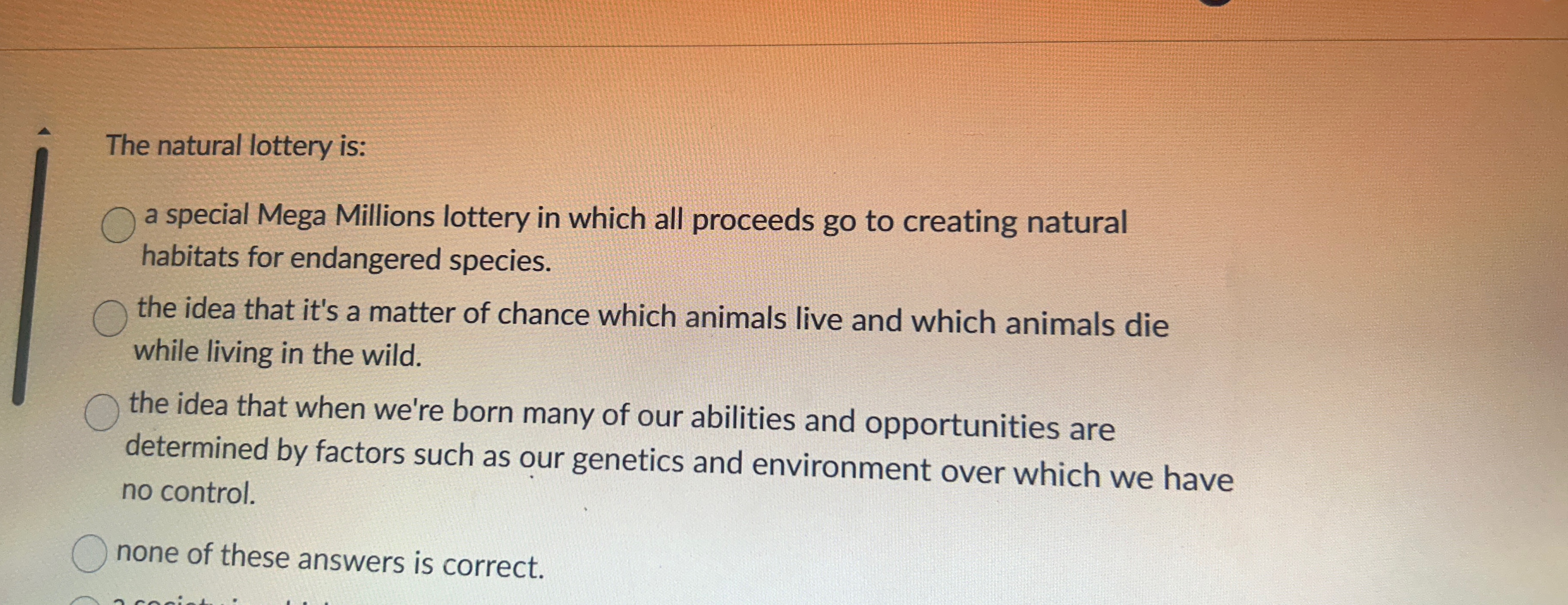 The natural lottery is:a special Mega Millions | Chegg.com