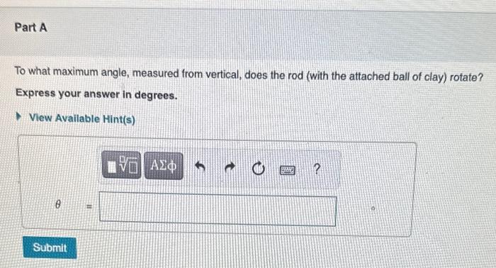 Solved A 75 g,40-cm-long rod hangs vertically on a | Chegg.com