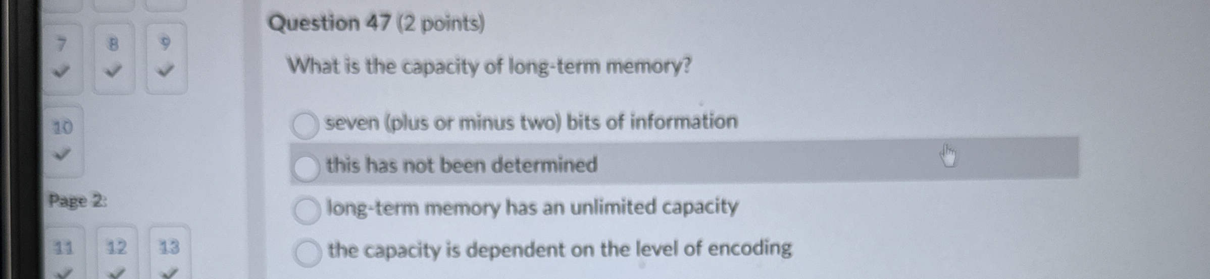Solved Question 47 (2 ﻿points)What is the capacity of | Chegg.com