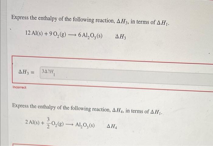 Solved Consider the reaction for the formation of aluminum | Chegg.com