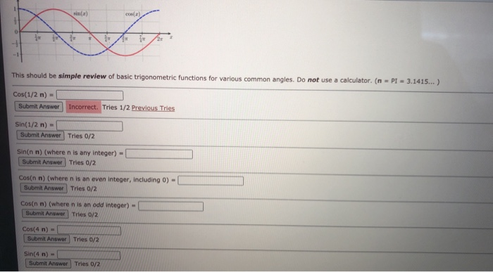 Solved sin() cos) मिक This should be simple review of basic | Chegg.com