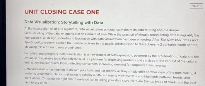 Please complete both Closing Case One: Data | Chegg.com