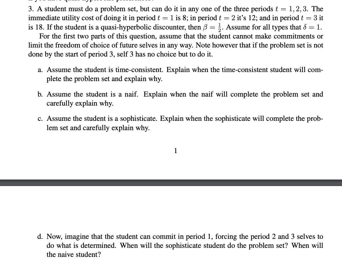 Solved A student must do a problem set, but can do it in any | Chegg.com