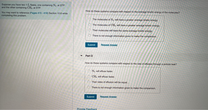 Solved Suppose you have two 1-L flasks, one containing N, at | Chegg.com
