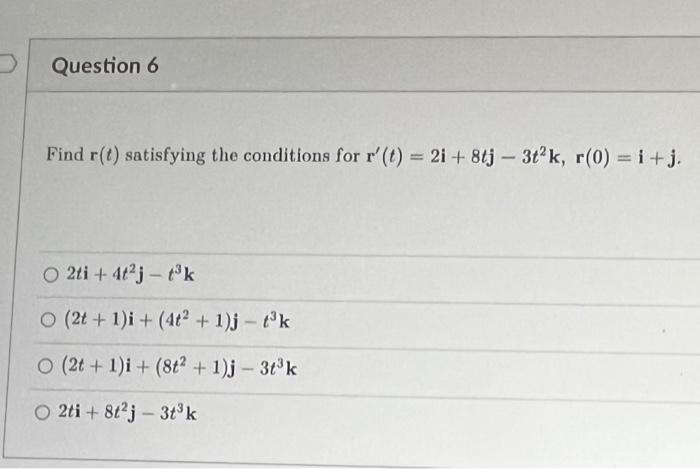 Solved Find \\( \\mathbf{r}(t) \\) satisfying the conditions | Chegg.com