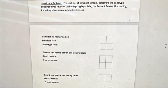 Solved Inheritance Patterns: For each set of potential | Chegg.com