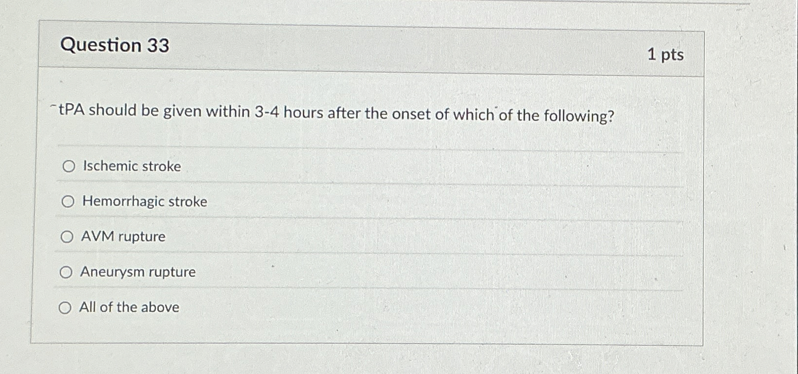 Solved Question 331 ﻿pts-tPA should be given within 3-4 | Chegg.com