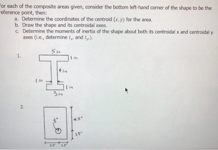 Solved For each of the composite areas given, consider the | Chegg.com