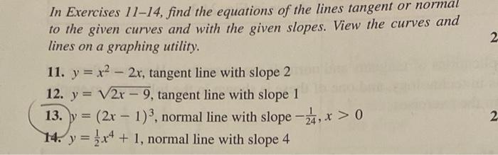 Solved In Exercises 11-14, find the equations of the lines | Chegg.com