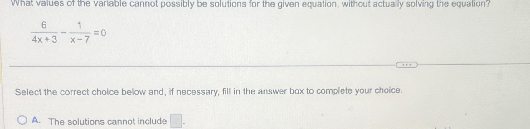 Solved What values of the variable cannot possibly be | Chegg.com