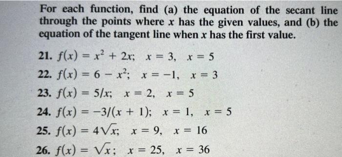 Solved For each function, find (a) the equation of the | Chegg.com
