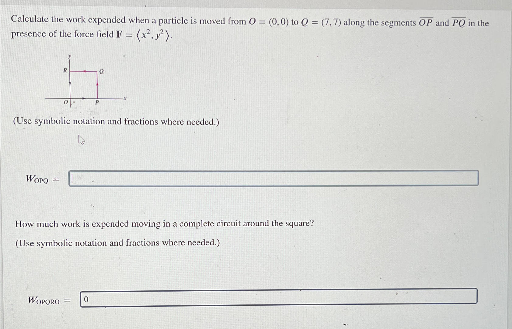 Solved Calculate the work expended when a particle is moved | Chegg.com