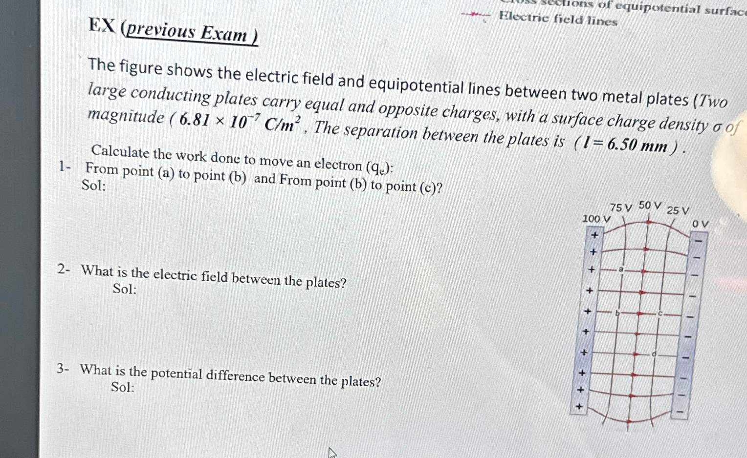 Solved EX (previous Exam)The figure shows the electric field | Chegg.com