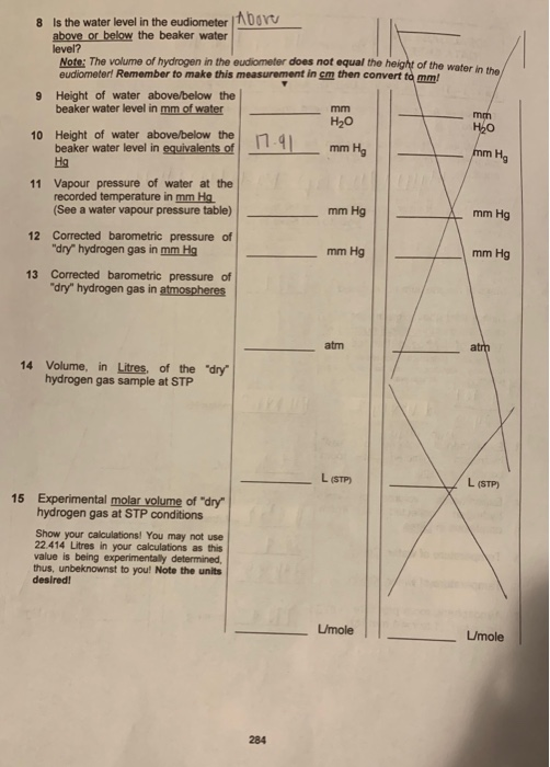 PART I - THE MOLAR VOLUME OF ANY GAS AT STP EQUALS | Chegg.com