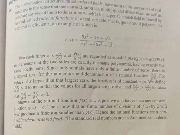 Solved (4). The mathematical structures cailed ordered | Chegg.com