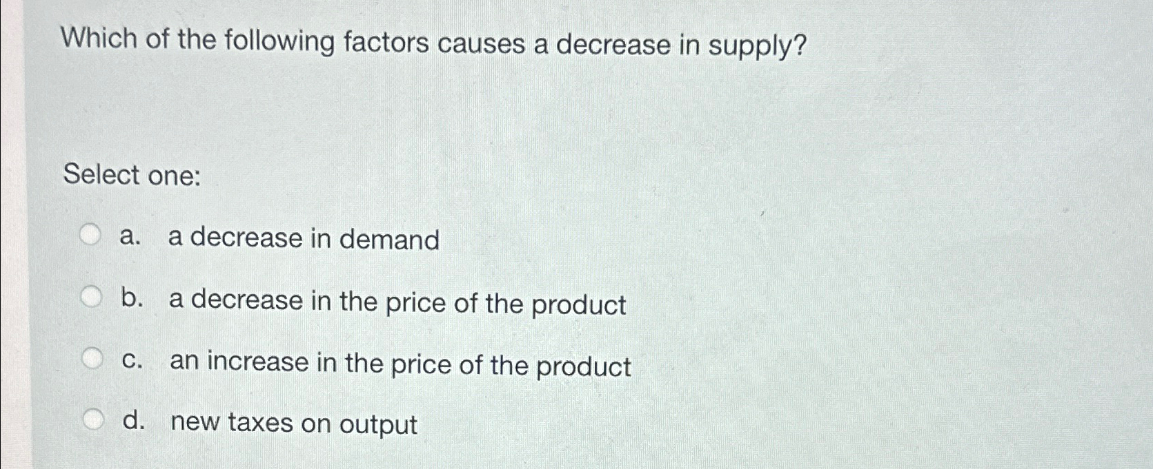 Solved Which of the following factors causes a decrease in | Chegg.com