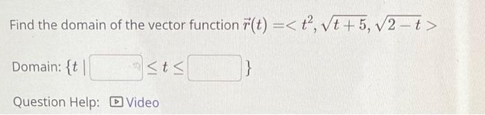 Solved Find the domain of the vector-value function | Chegg.com
