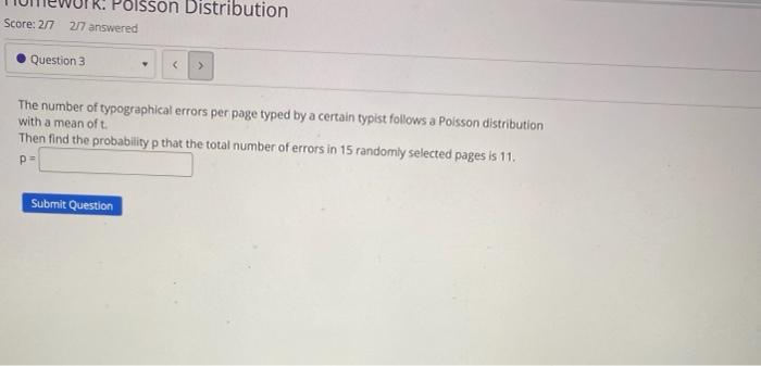 Solved The number of typographical errors per page typed by | Chegg.com