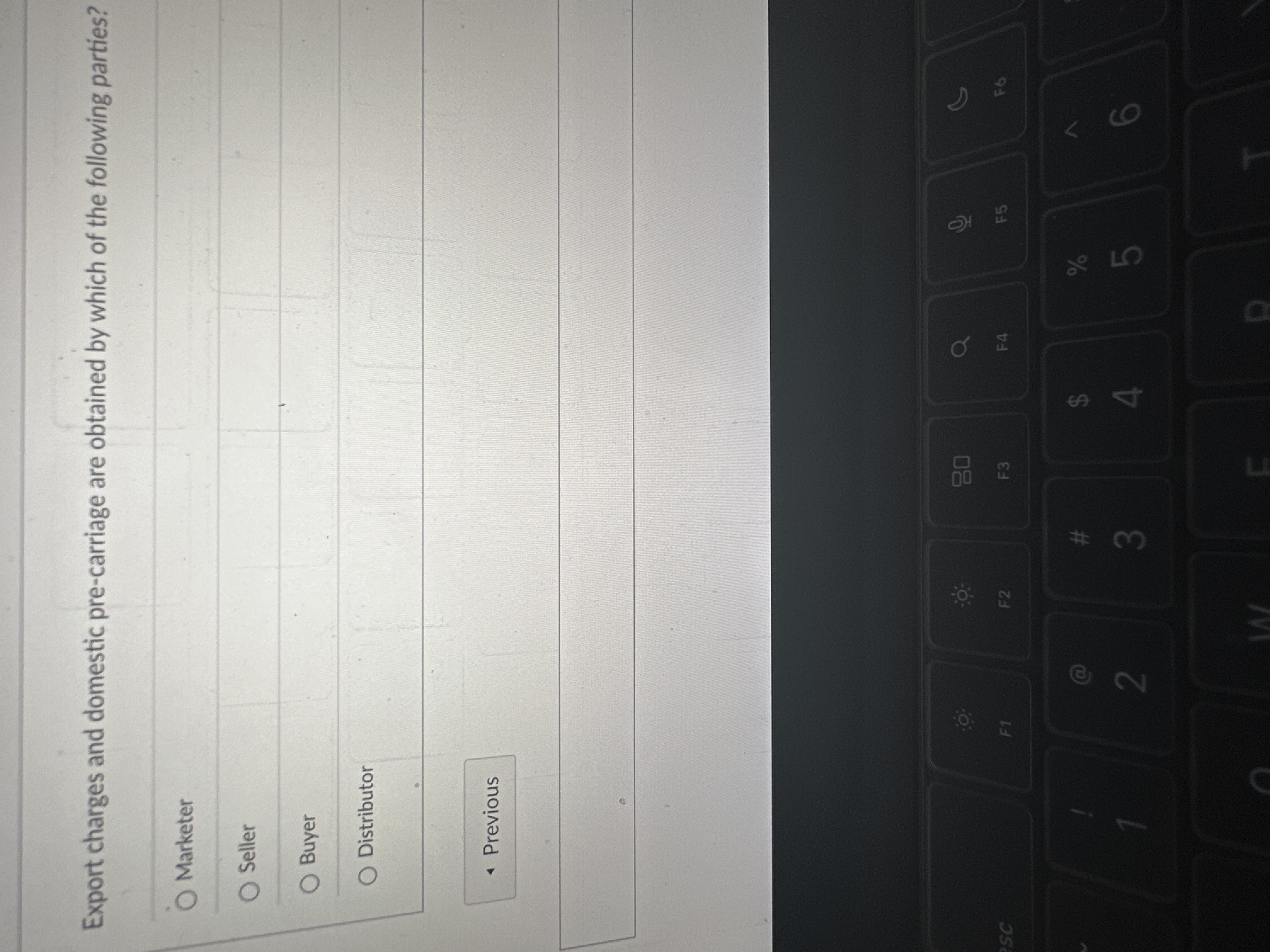 Solved Export charges and domestic pre-carriage are obtained | Chegg.com