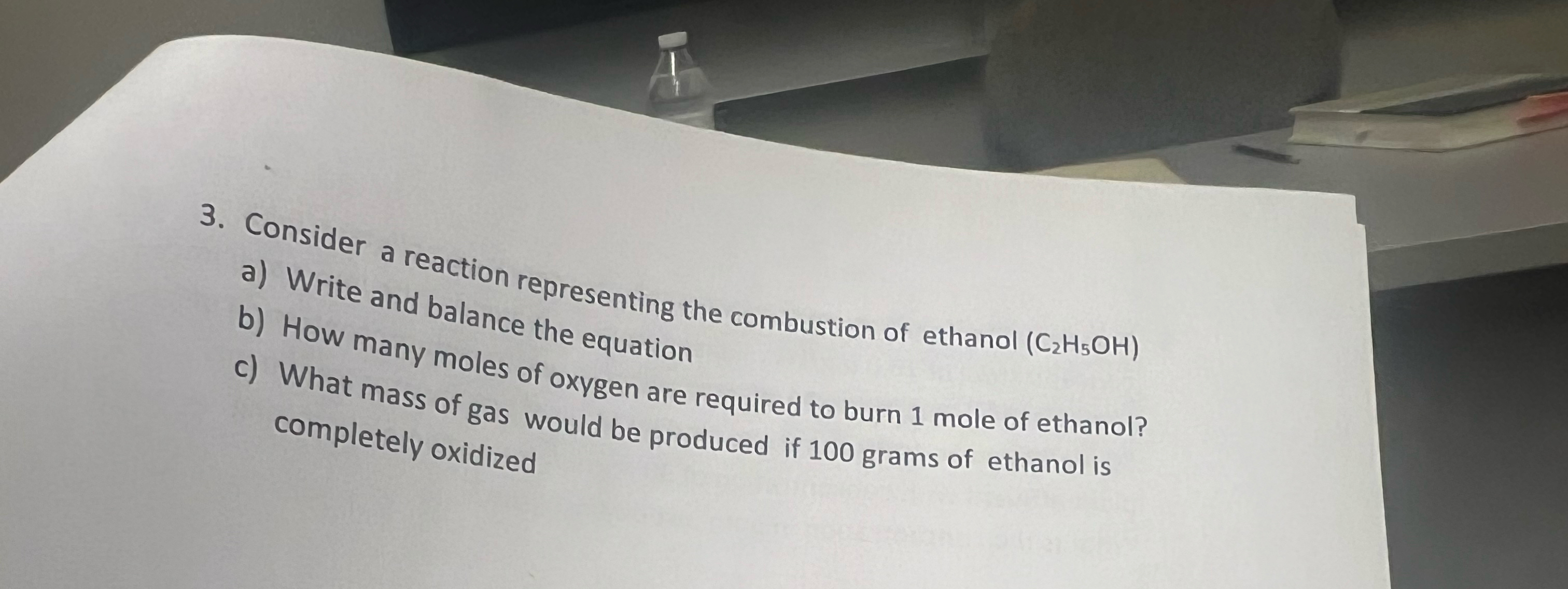 Solved Consider a reaction representing the combustion of | Chegg.com