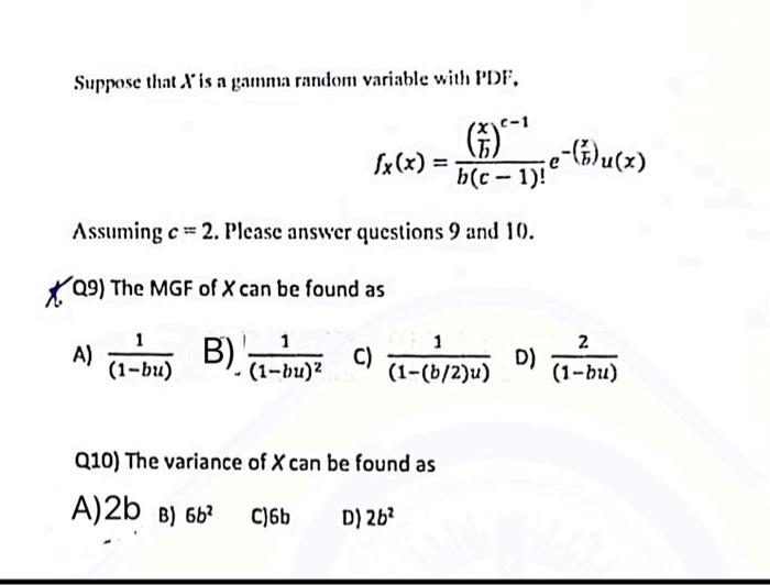 Solved Suppose that X is a gamma random variable with PDF, | Chegg.com