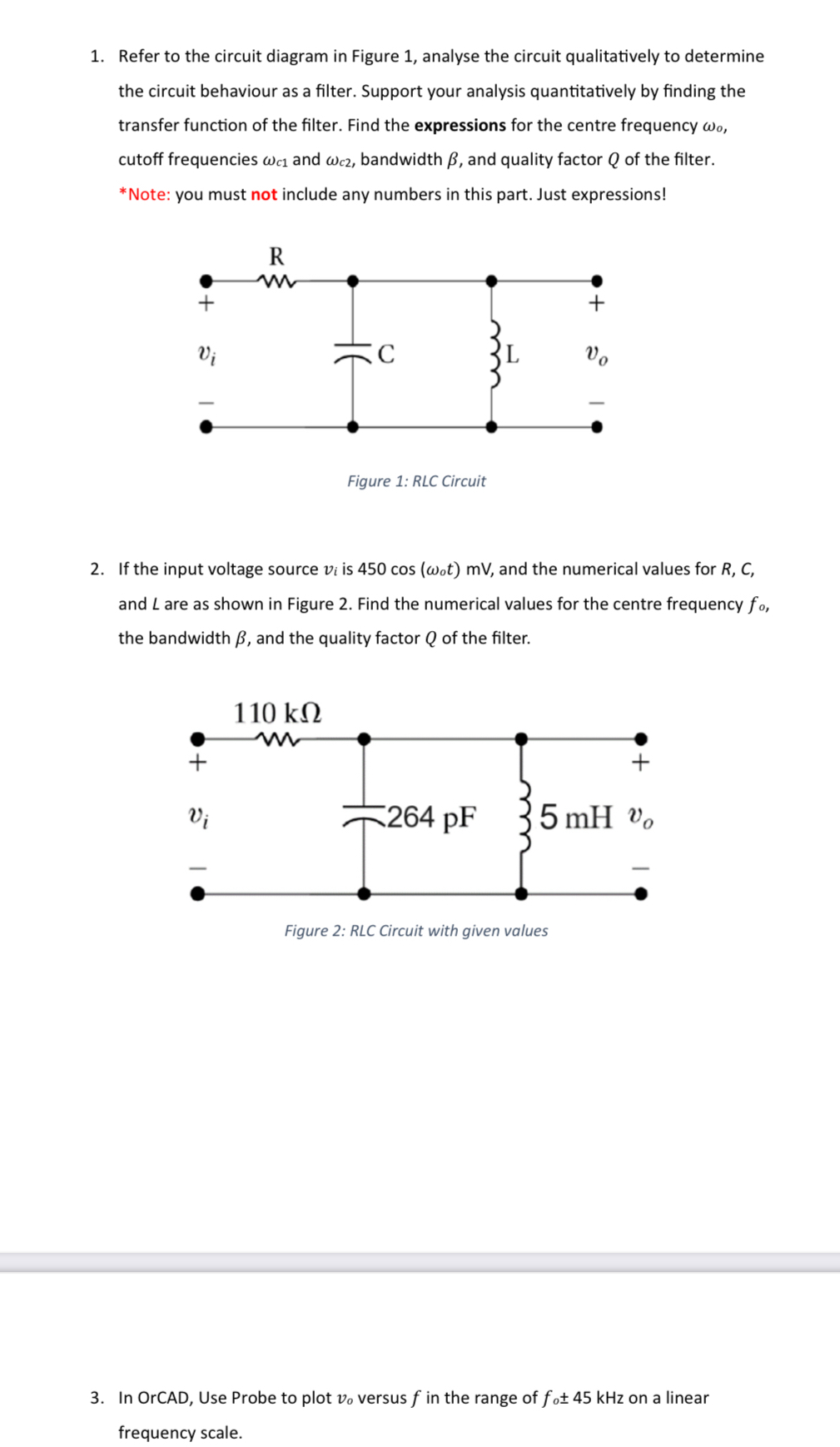 Refer to the circuit diagram in Figure 1, ﻿analyse | Chegg.com