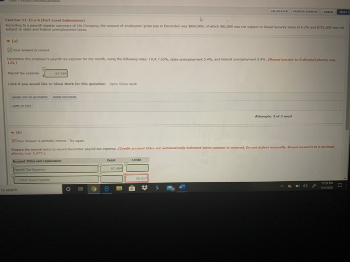 Solved Exercise 11-13 a-b (Part Level Submission) According | Chegg.com
