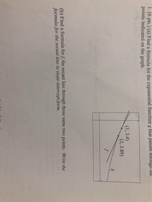 Solved PRE-CALC a. find formula for the exponential function | Chegg.com