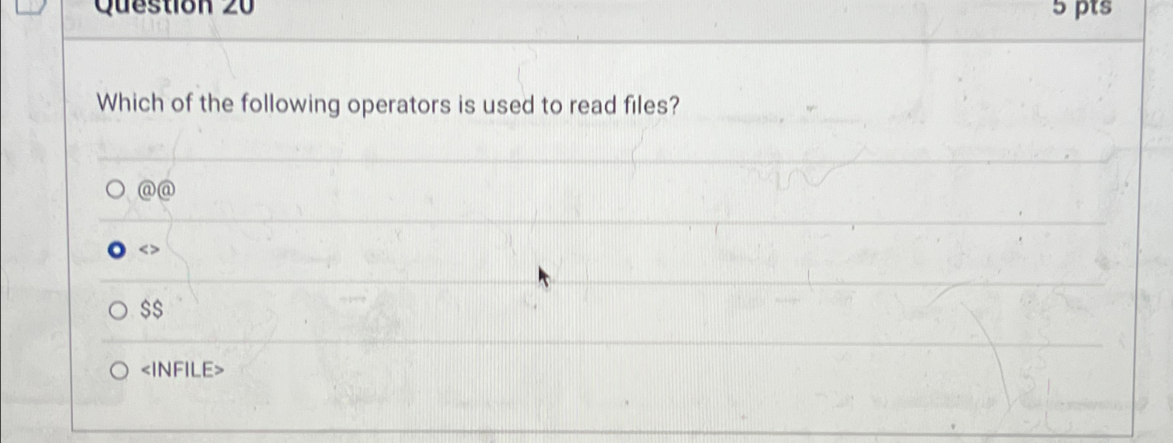 Solved Which of the following operators is used to read | Chegg.com