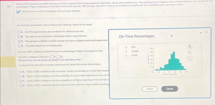 Solved a) Cleck the assumptions and condions for inference | Chegg.com