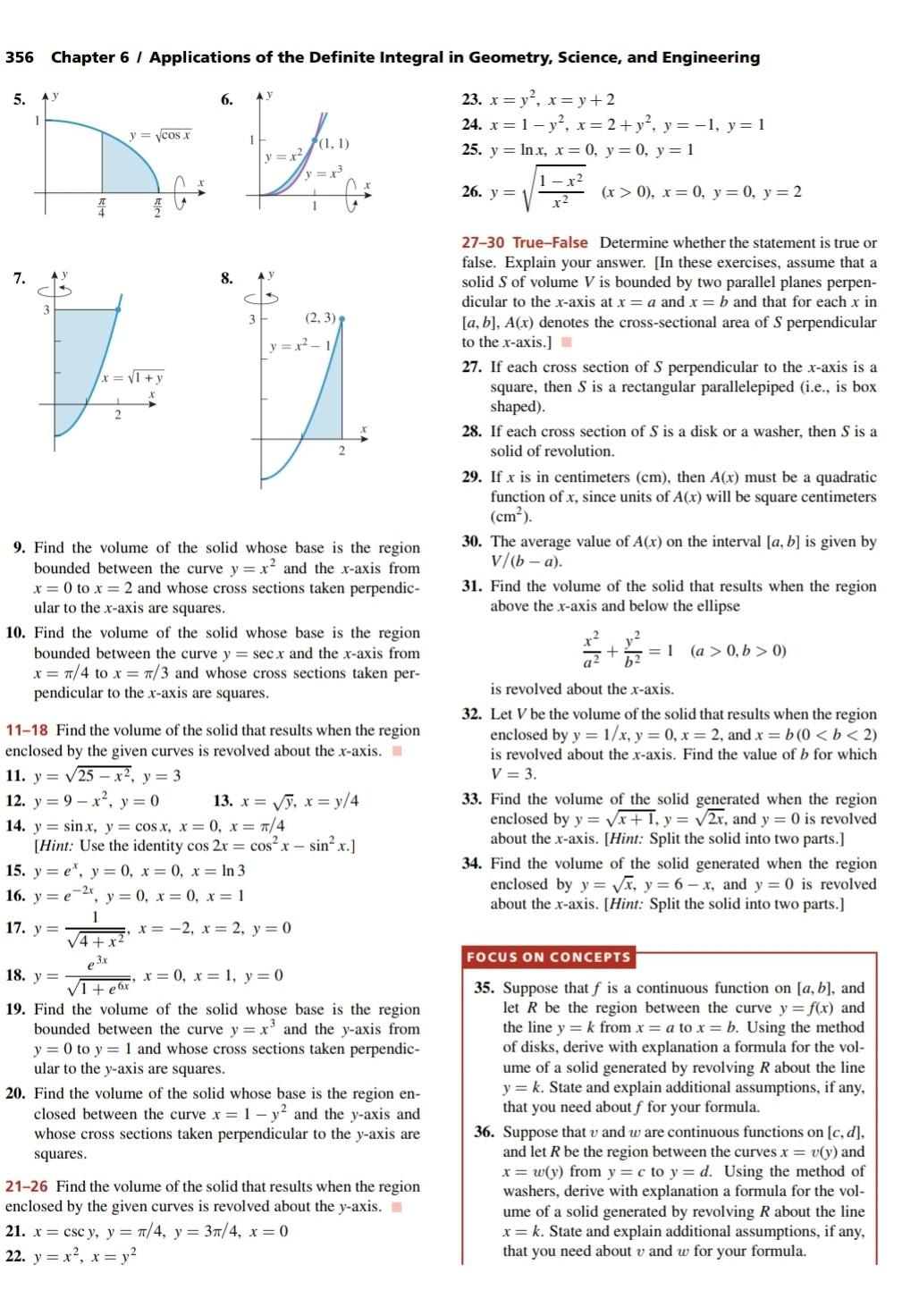 Solved 356 Chapter 6 / Applications of the Definite Integral | Chegg.com
