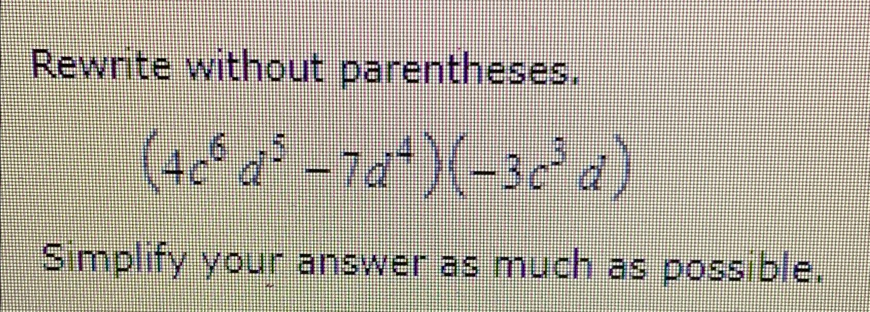 Solved Rewrite without | Chegg.com