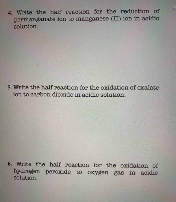 Solved write the half reaction for the oxidation of hydrogen | Chegg.com